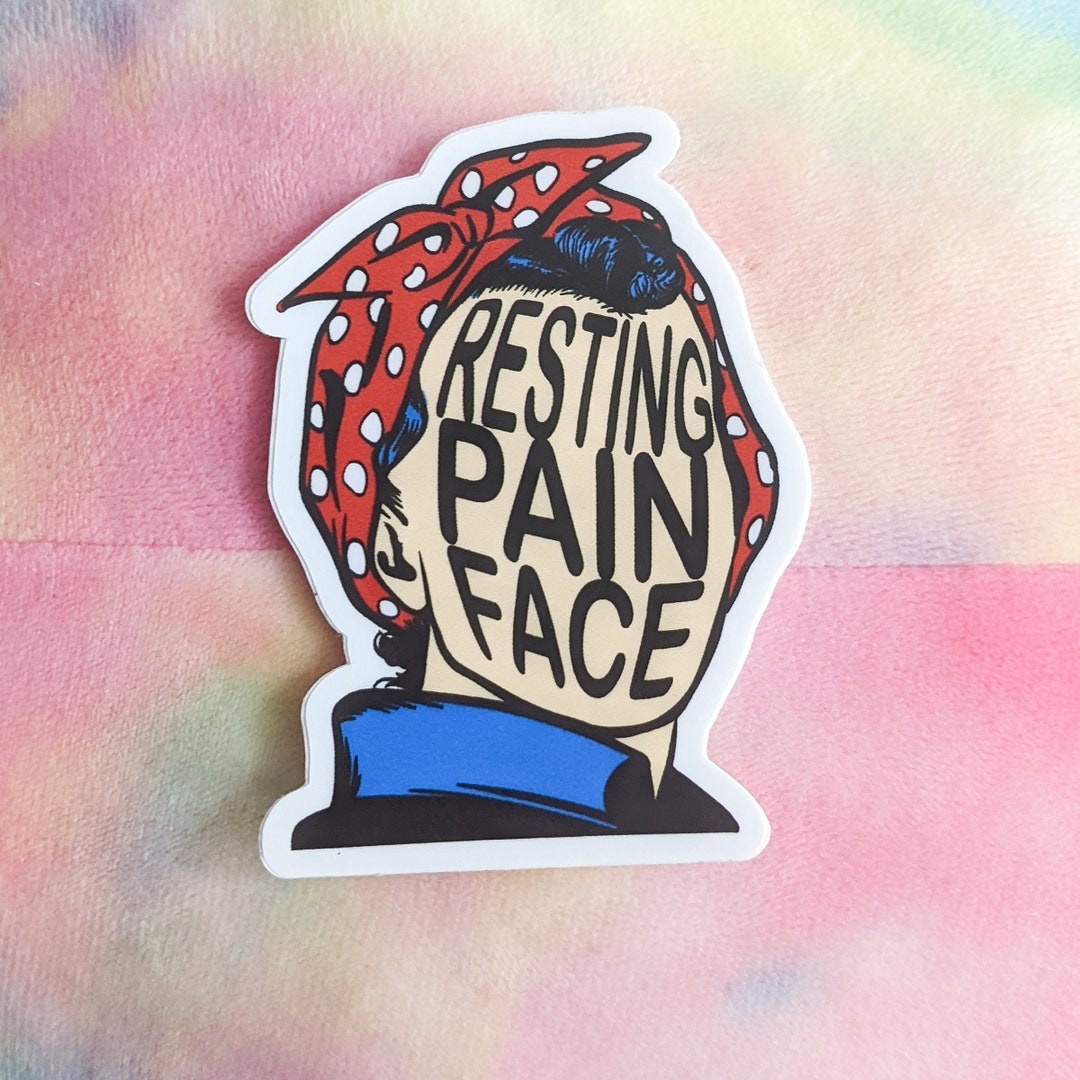 CHRONIC PAIN STICKER - Resting Pain Face Sticker, Die Cut Vinyl Sticker ...