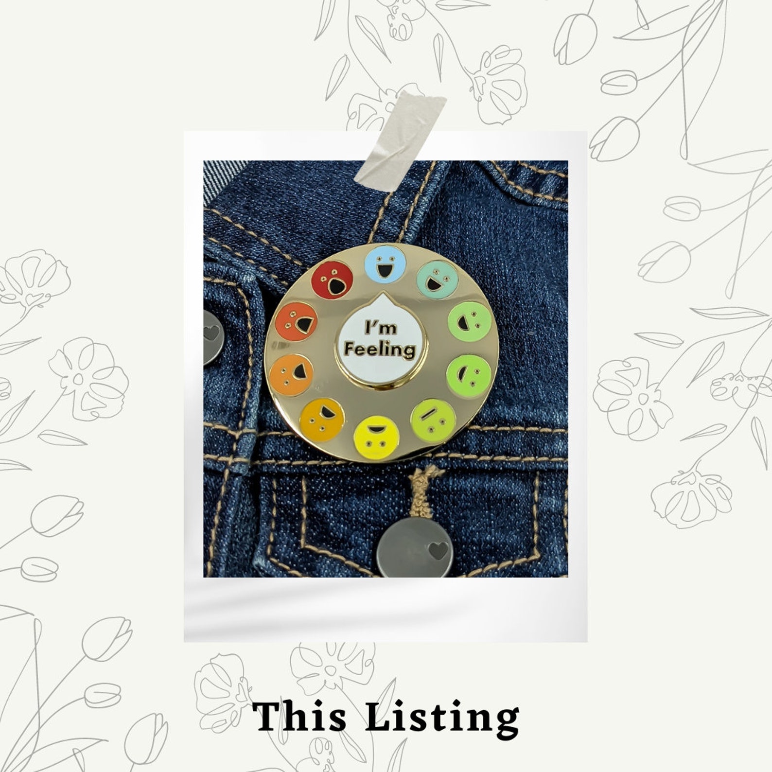 SPINNING ENAMEL PIN - Autism Pin, Nonverbal Pin, Mental Health Pin ...