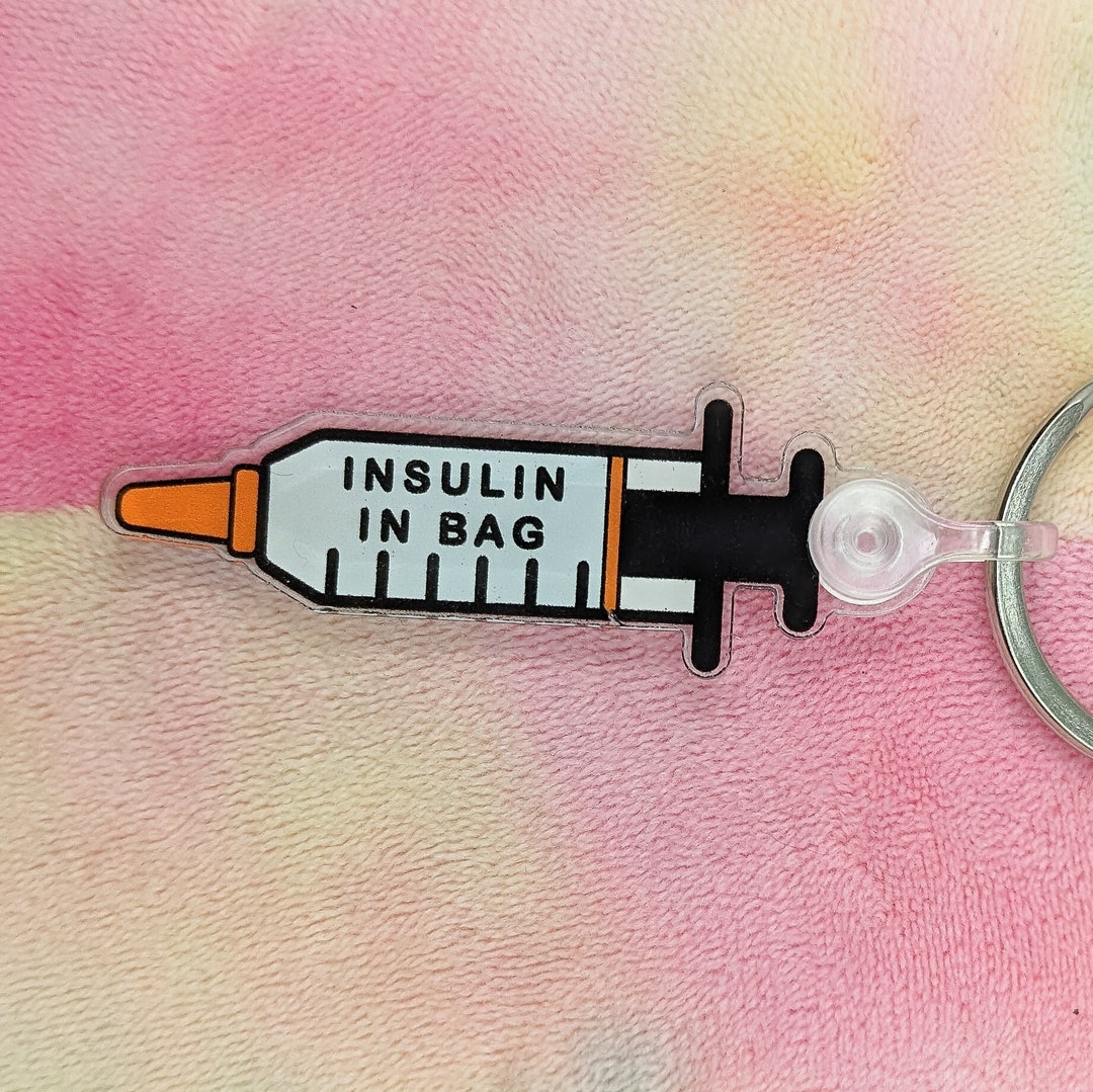 INSULIN IN BAG Keychain Diabetic Alert, Insulin Dependent Keychain ...