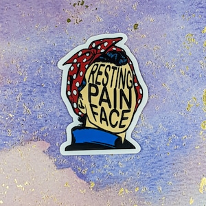 CHRONIC PAIN STICKER Resting Pain Face Sticker Die Cut - Etsy