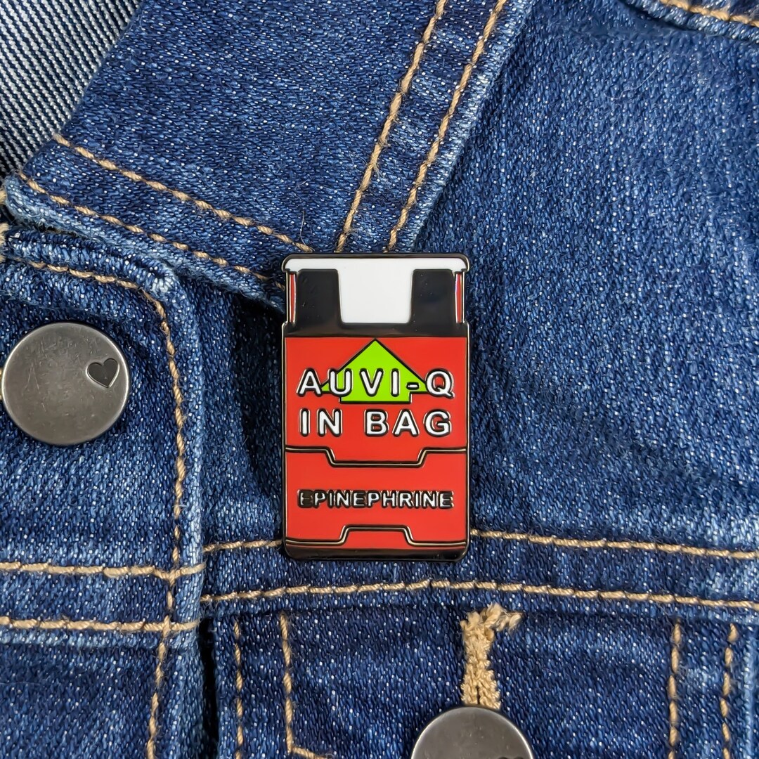 AUVI-Q IN BAG Pin - Epinephrine Hard Enamel Pin, Allergy Pin, Allergy ...
