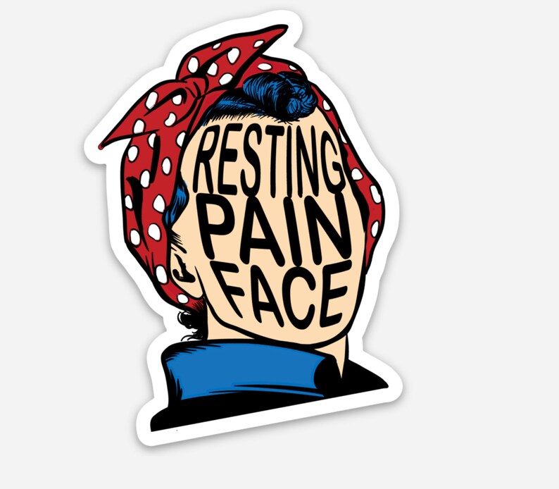 CHRONIC PAIN STICKER Resting Pain Face Sticker Die Cut - Etsy