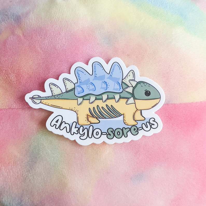 ANKYLOSAURUS Adorable Cute Vinyl Sticker for Ankylosing Spondylitis (AS ...