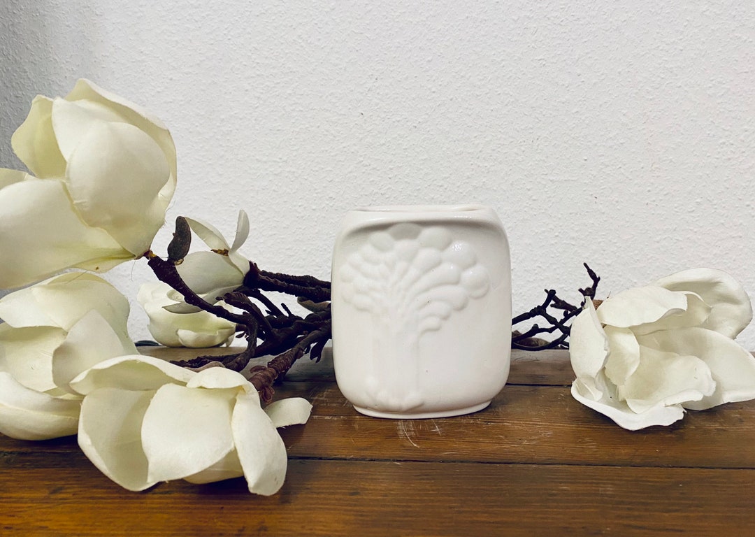 AK Kaiser Vase, M. Frey, Bisque Porcelain Vase, Flower Relief, 60s ...