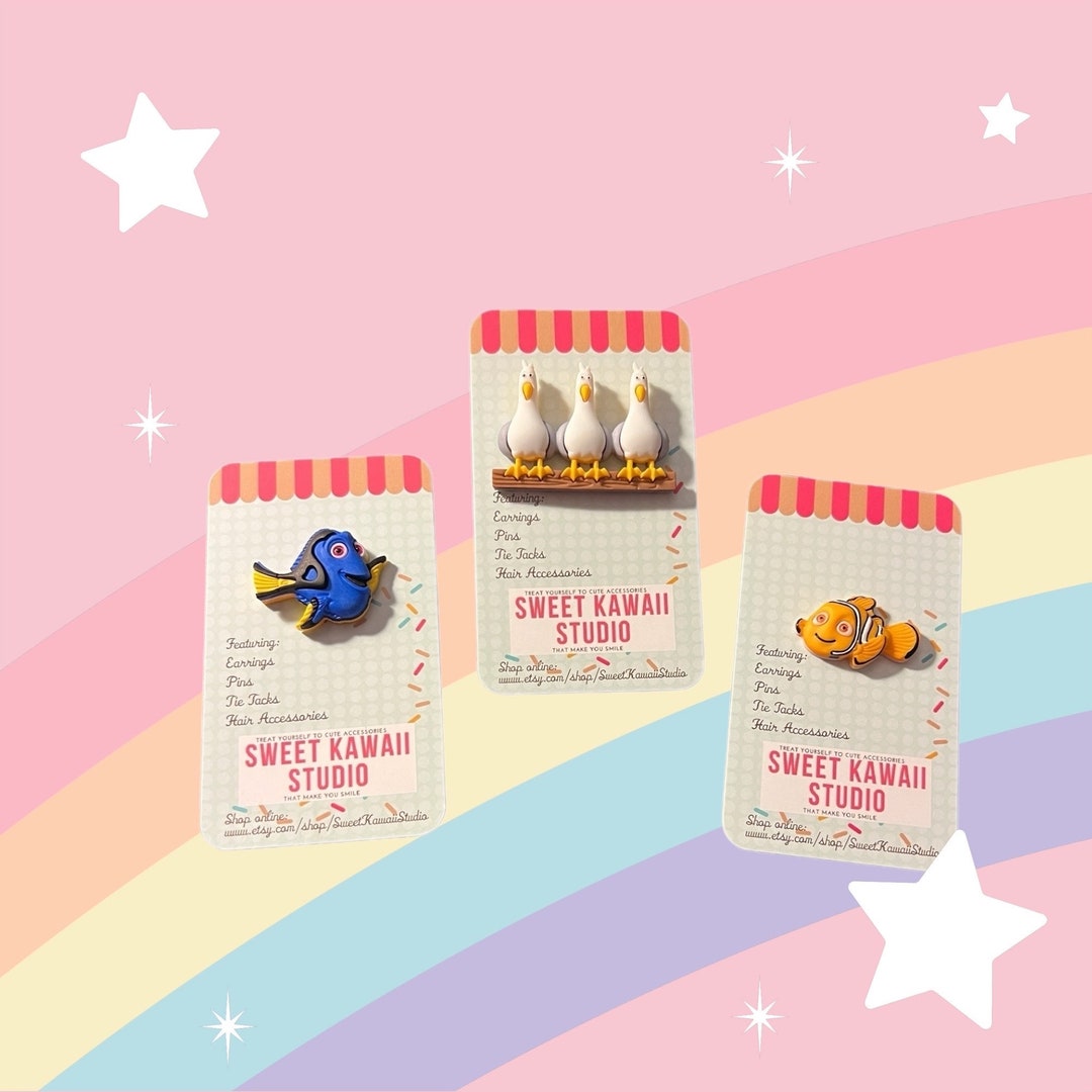 Finding Nemo Pins, Dory, Seagulls, Badge, Backpack Pin, Tie Tack ...