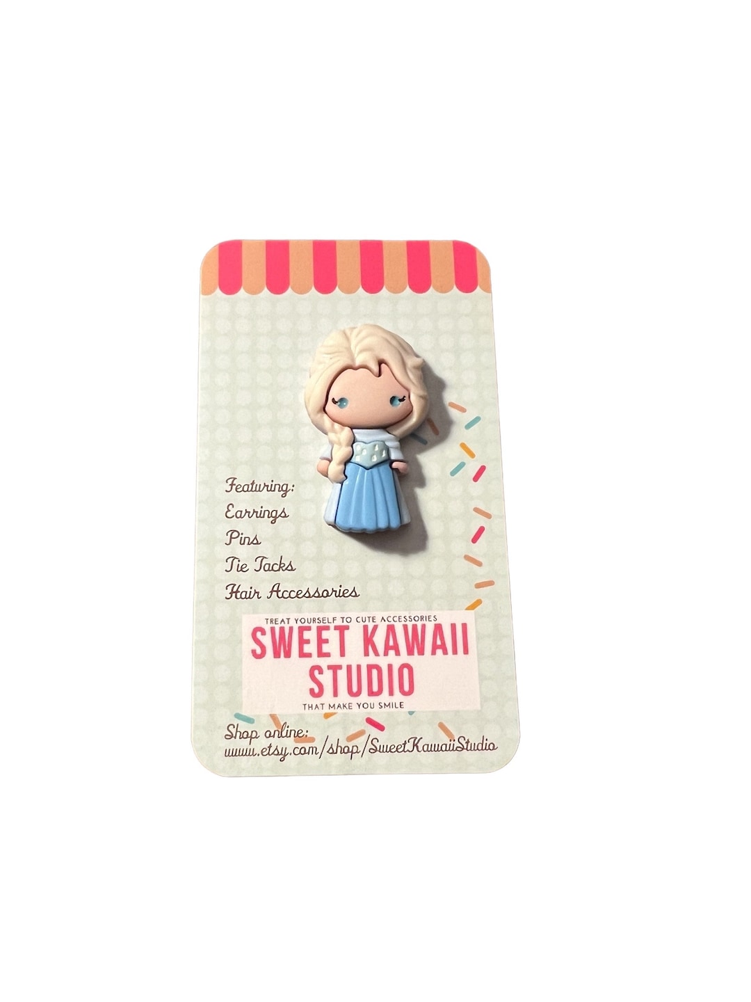 Elsa Pin, Elsa Tie Tack, Frozen, Miniature Elsa, Kawaii, Disney ...