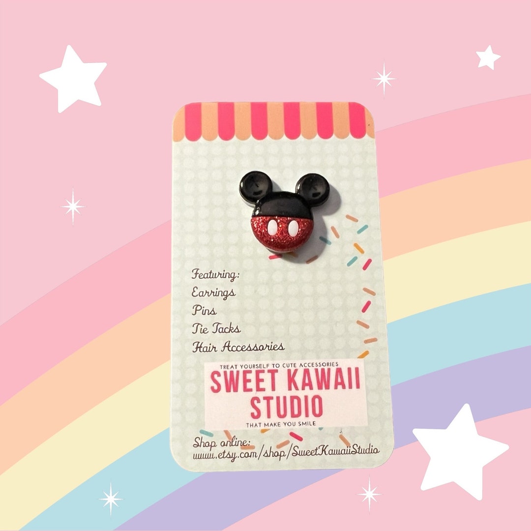 Mickey Mouse Pin, Mickey Mouse Tie Tack, Mickey Ears Pin, Mickey Ears ...