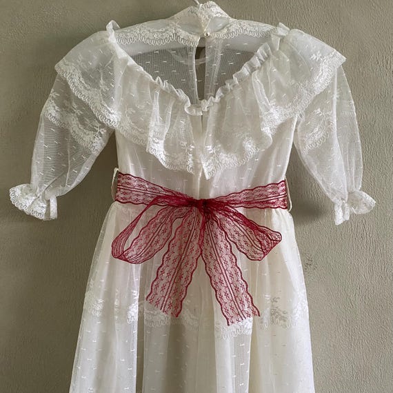 Vintage White Lace Prairie Princess Dress | Bridal Fl… - Gem