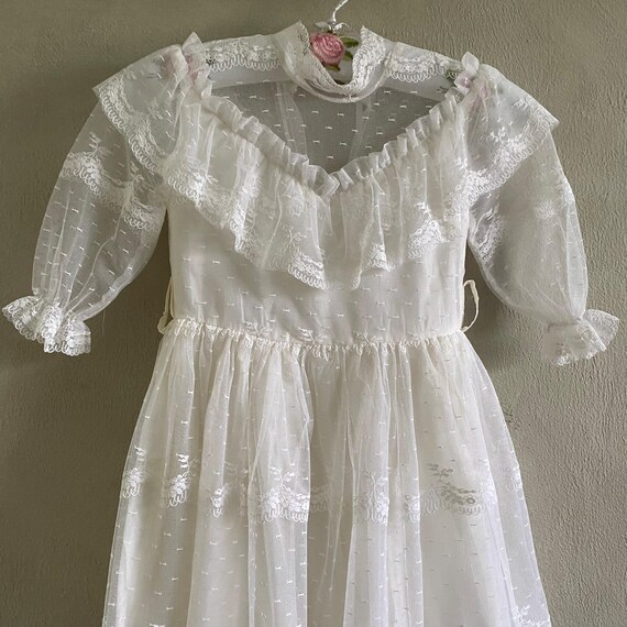 Vintage White Lace Prairie Princess Dress | Bridal Fl… - Gem