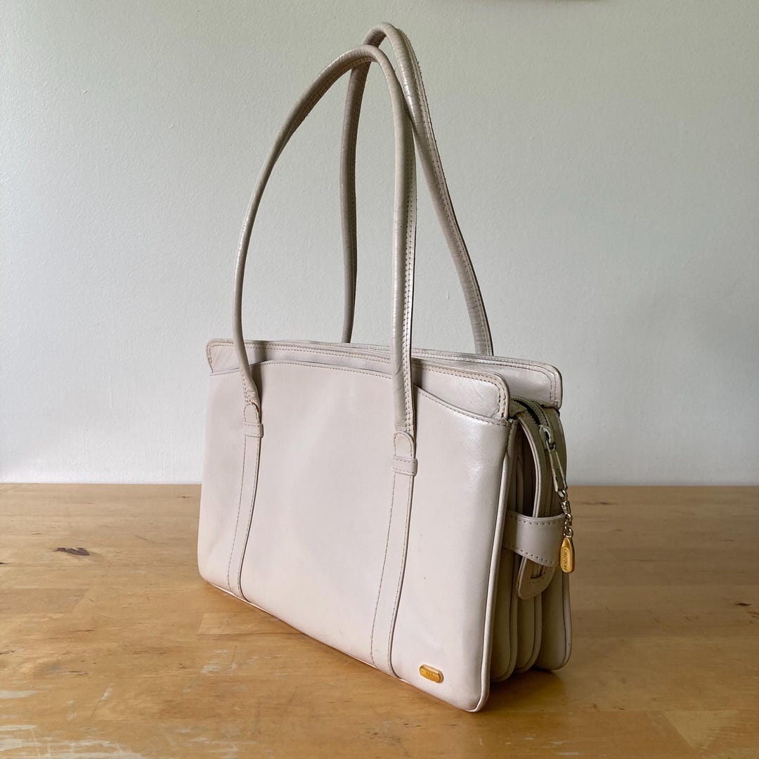 Vintage Oroton Bone Coloured Leather Handbag - Etsy
