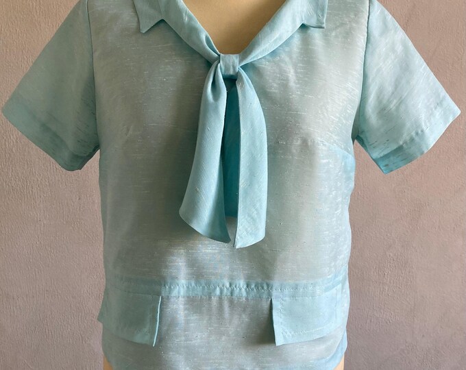 1960’s ‘pretty Girl’ Sky Blue Sailor Top | Nautical Blouse | Vintage ...