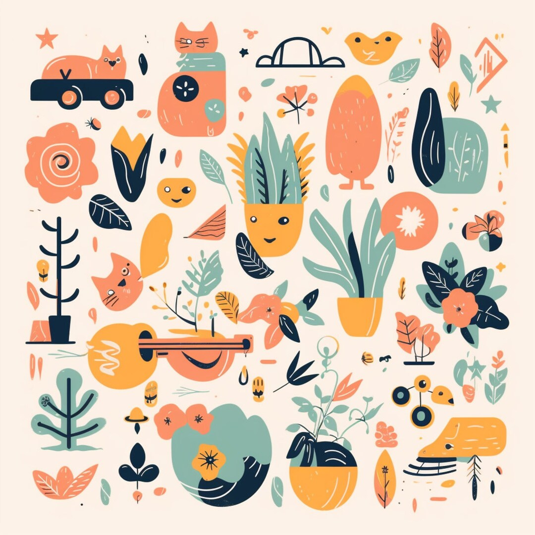 Cute Potted Plants Clipart - Etsy