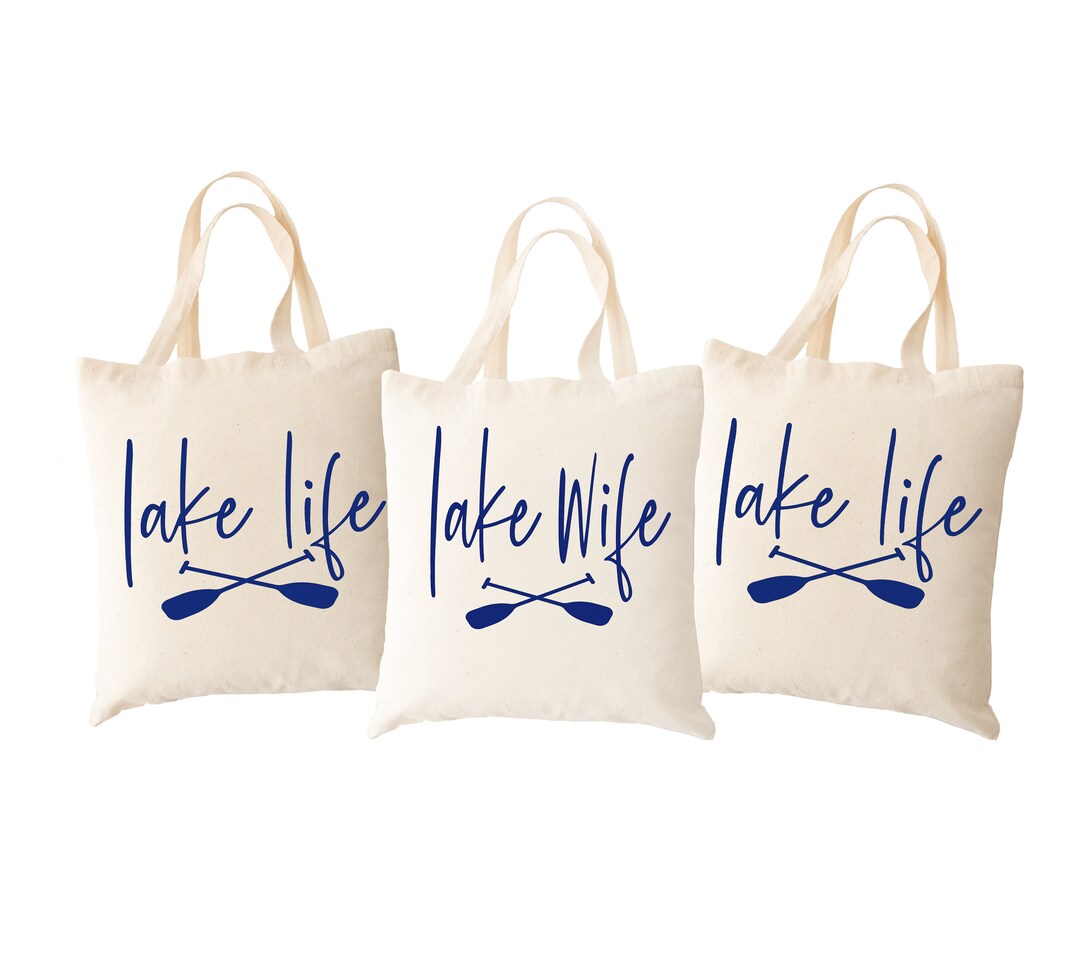 Lake Bachelorette Tote Bags, Lake Life Lake Wife Bachelorette Party ...