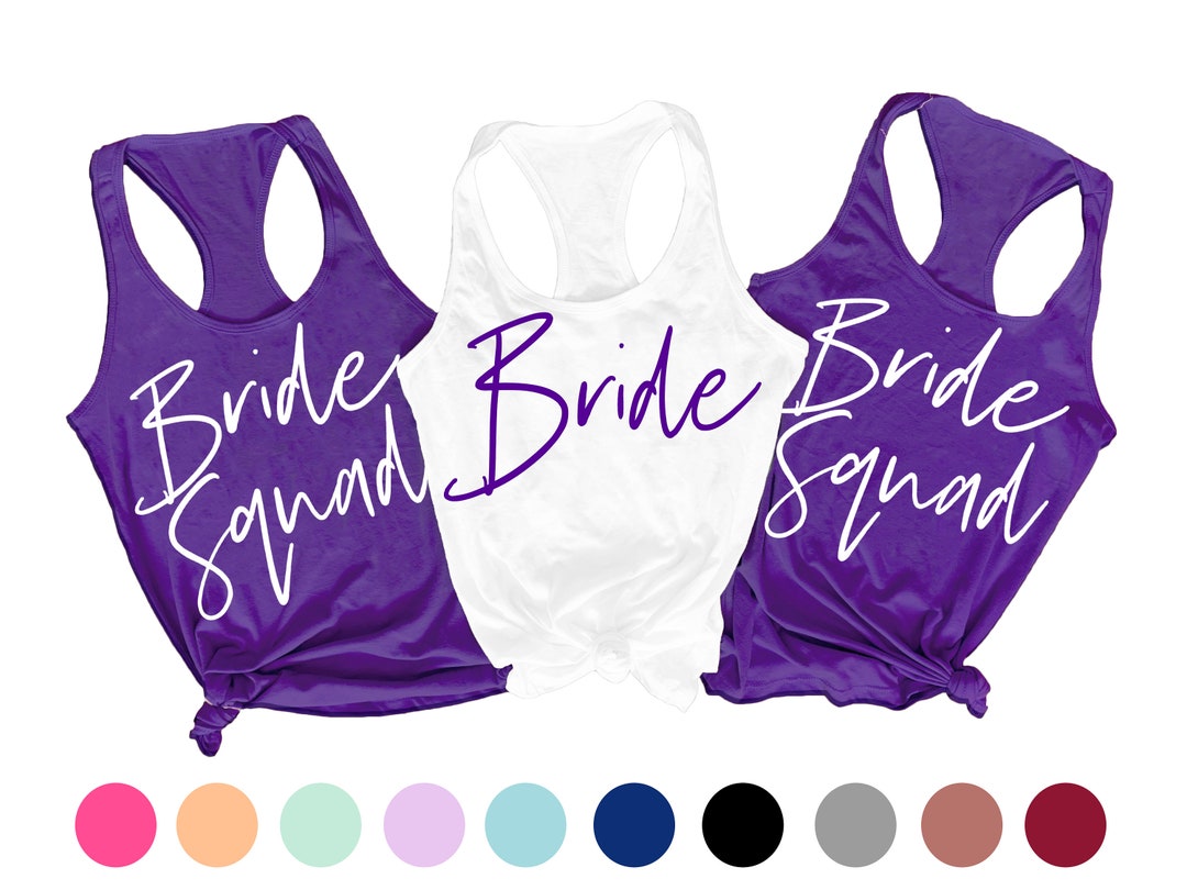 Bride Squad Shirts Bachelorette Party Favor Purple Bachelorette Shirt