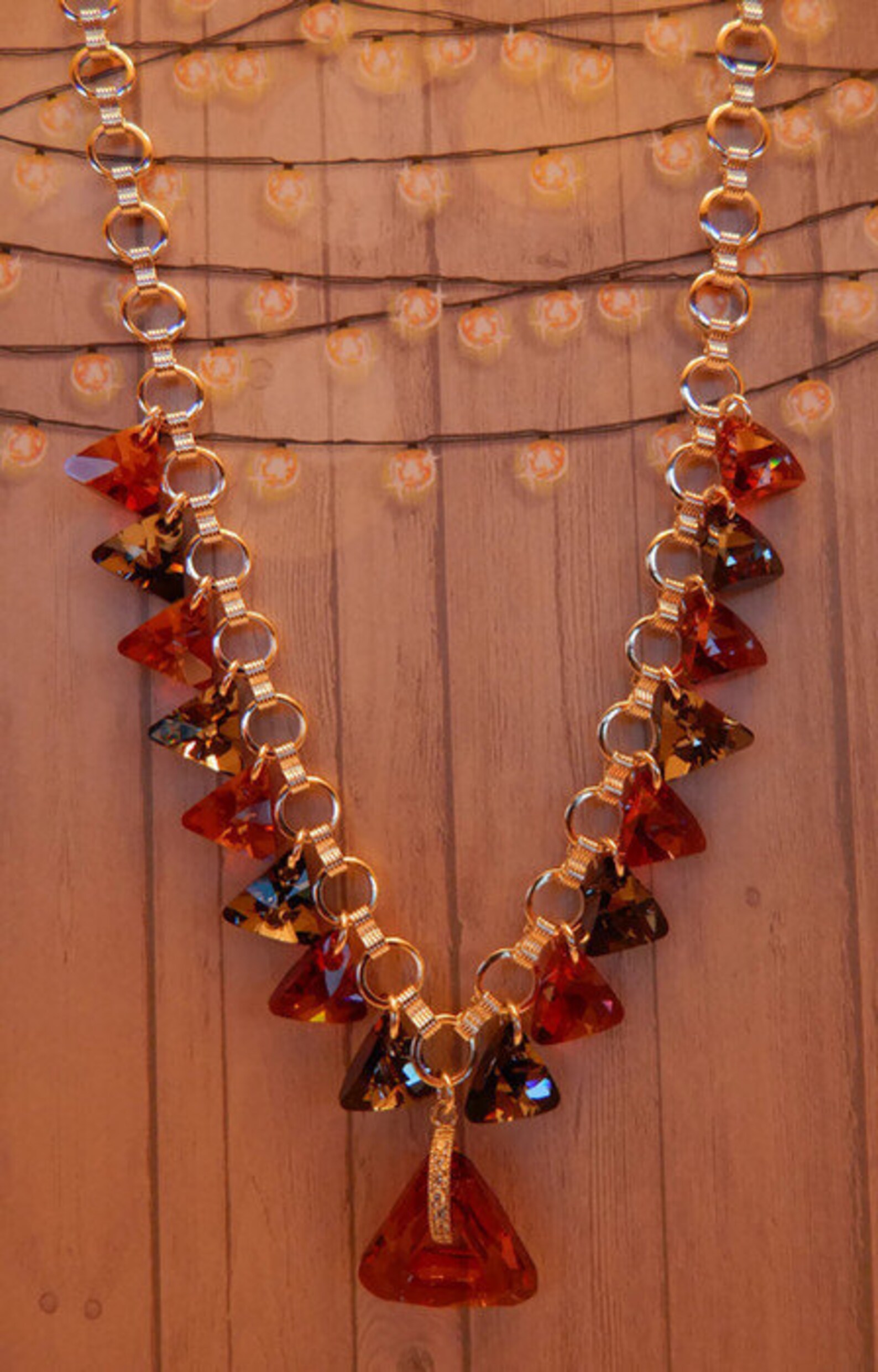 Unique Red and Black Necklace Silver Plated Chain With Red - Etsy