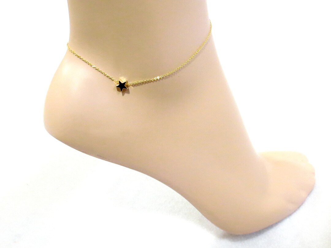 Simple, Star, Gold, Anklet, Ankle, Jewelry, Modern, Minimal, Dainty ...