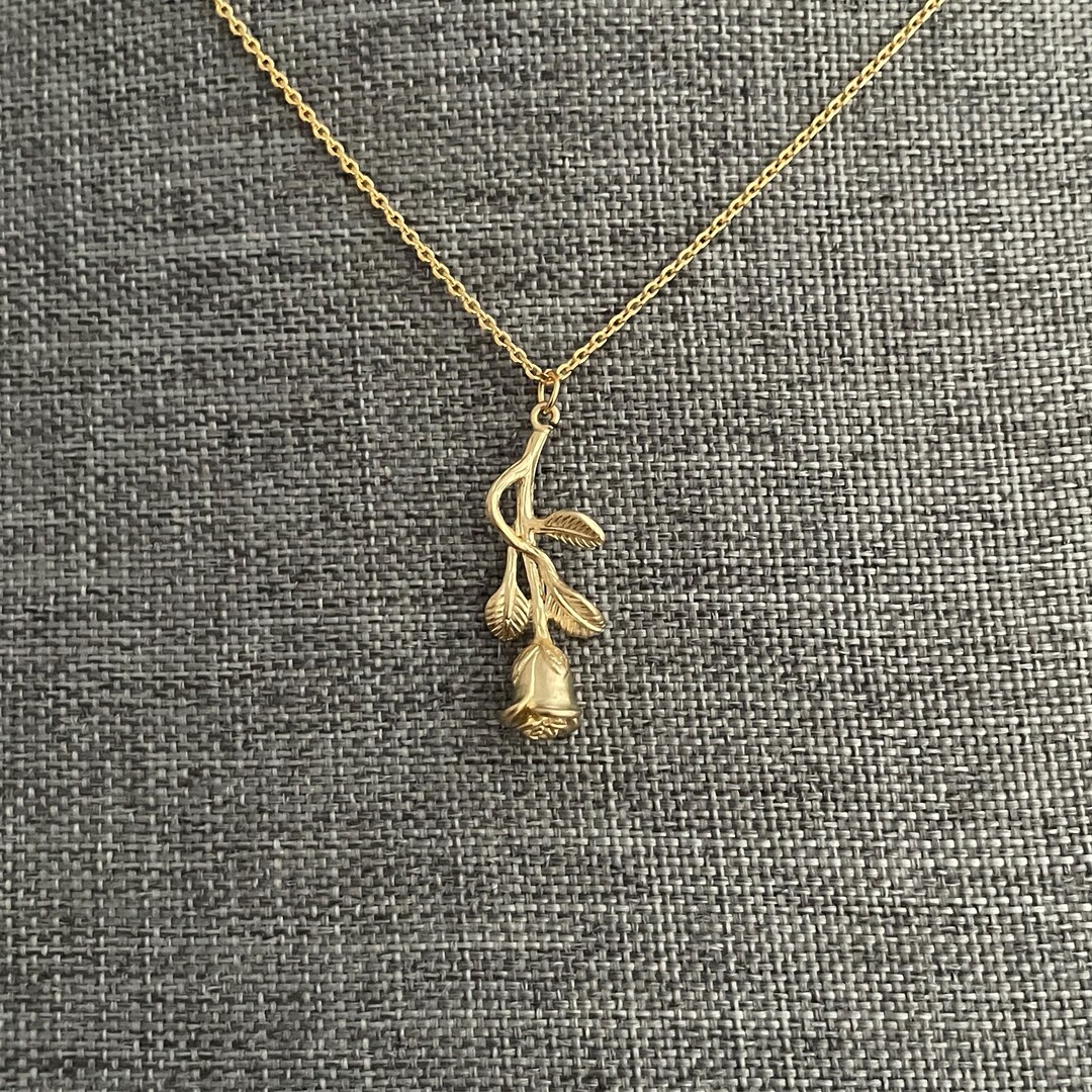 Rose Garden Flower Necklace for Women and Girls, Gold and Silver Rose ...
