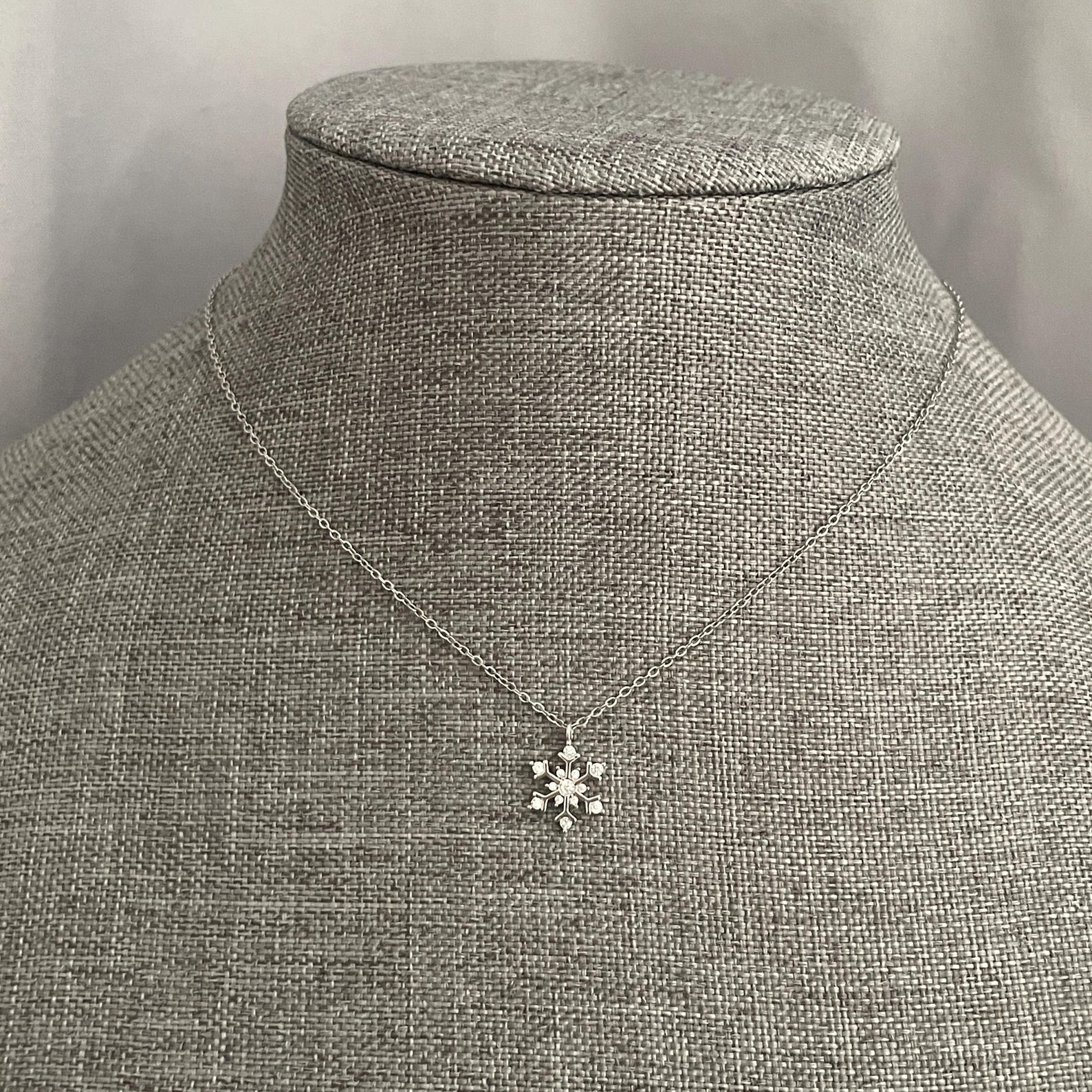 Snowflake Necklace - Dainty Winter Pendant Jewelry for Women ...