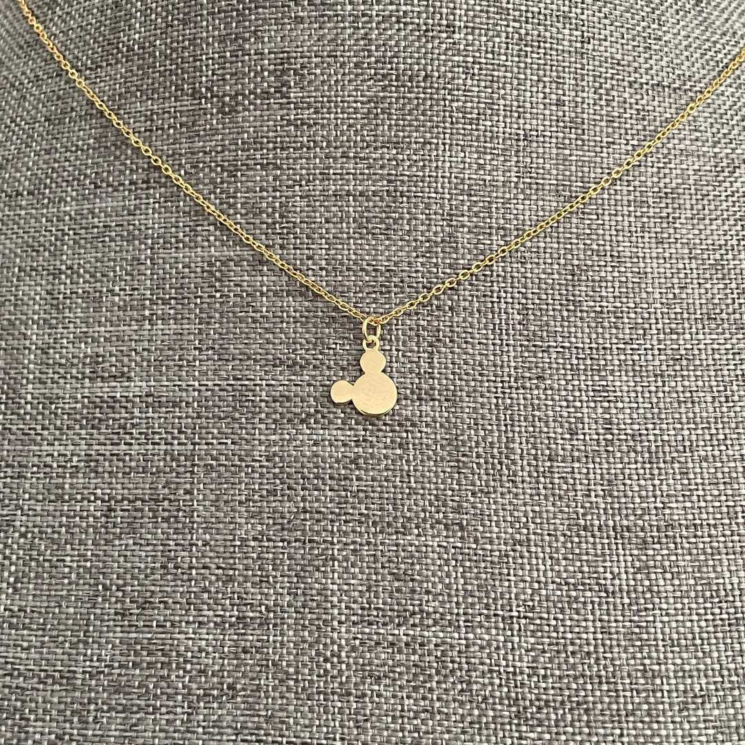 Mickey Mouse and Minnie Mouse Necklace, Gold and Silver Mouse Jewelry ...