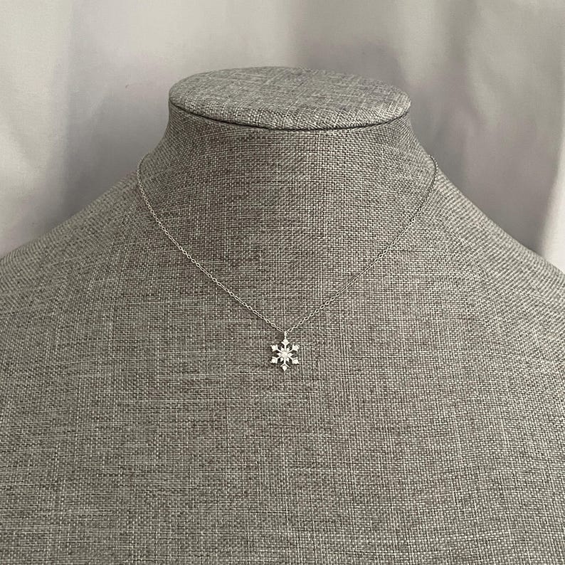 Snowflake Necklace - Dainty Winter Pendant Jewelry for Women ...