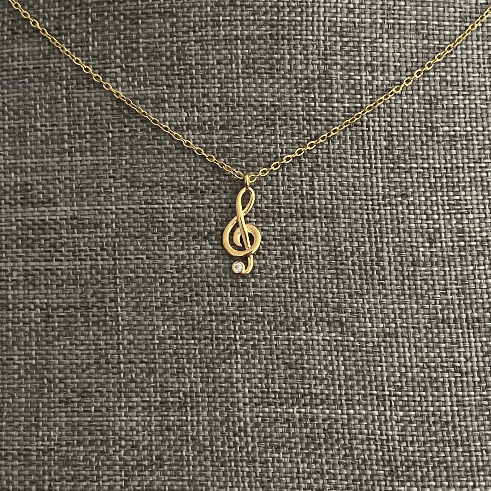 Gold Treble Clef Necklace – Music Note Pendant Necklace – Dainty Music ...