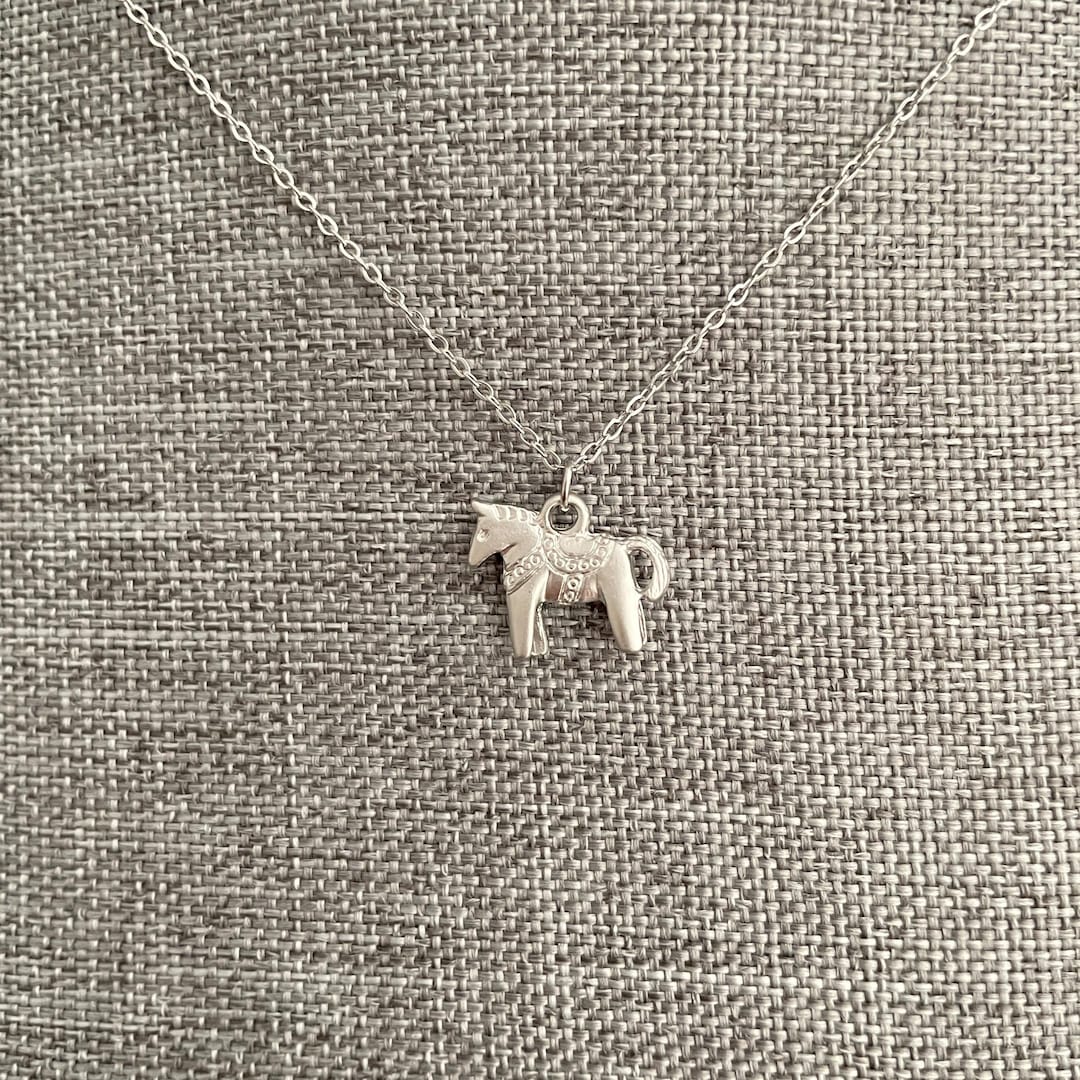 Silver Plated Horse Necklace – Trojan Horse Pendant – Minimalist Animal ...