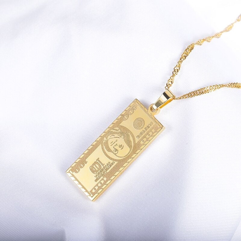 Gold 100 Dollar Necklace - Etsy