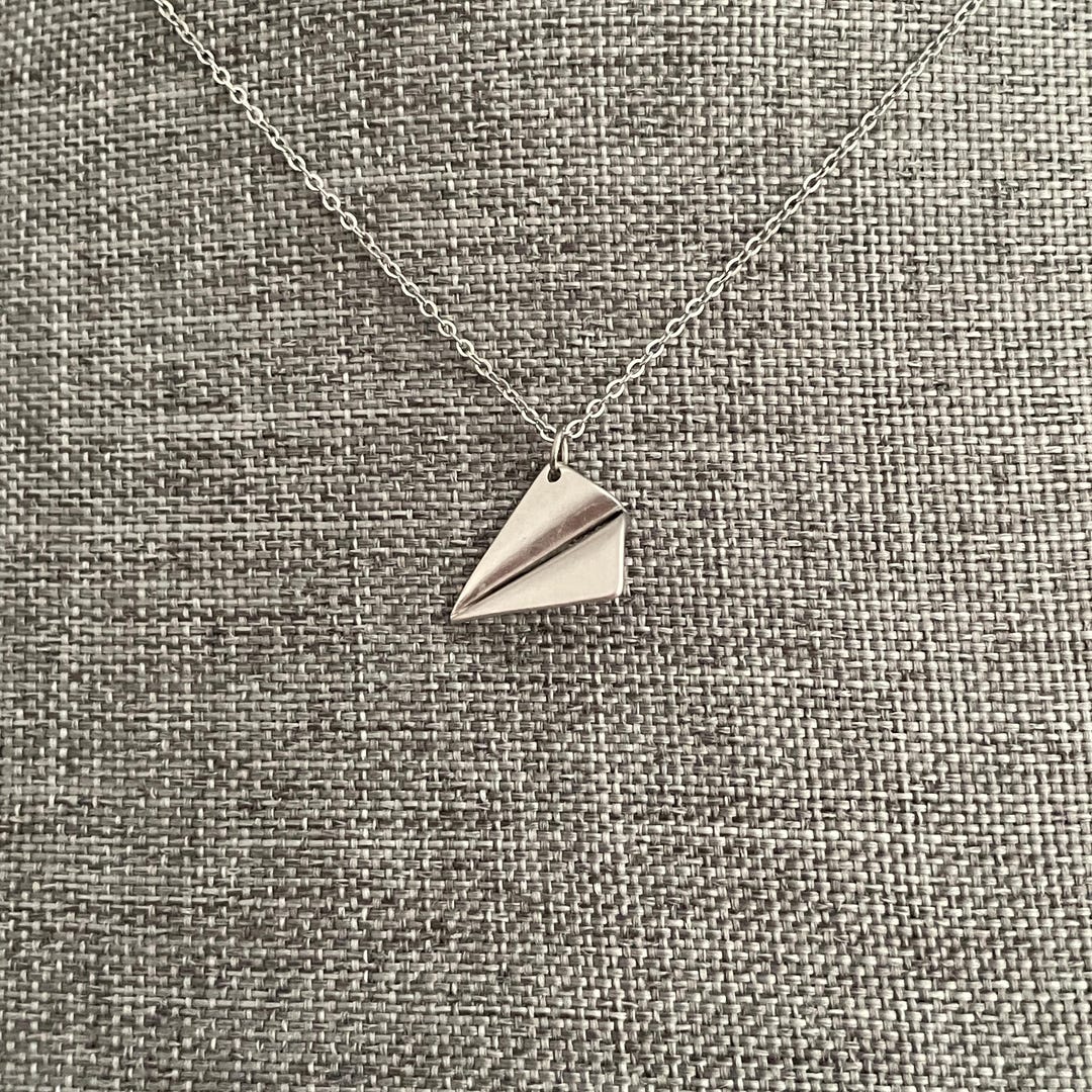 Paper Airplane Necklace - Minimalist Origami Plane Pendant Jewelry for ...