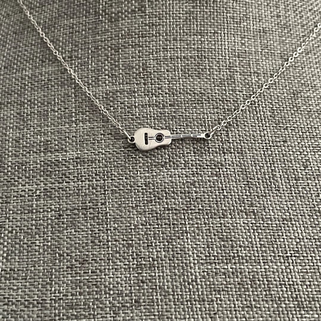 Guitar or Ukulele Necklace – Minimalist Musical Instrument Pendant ...