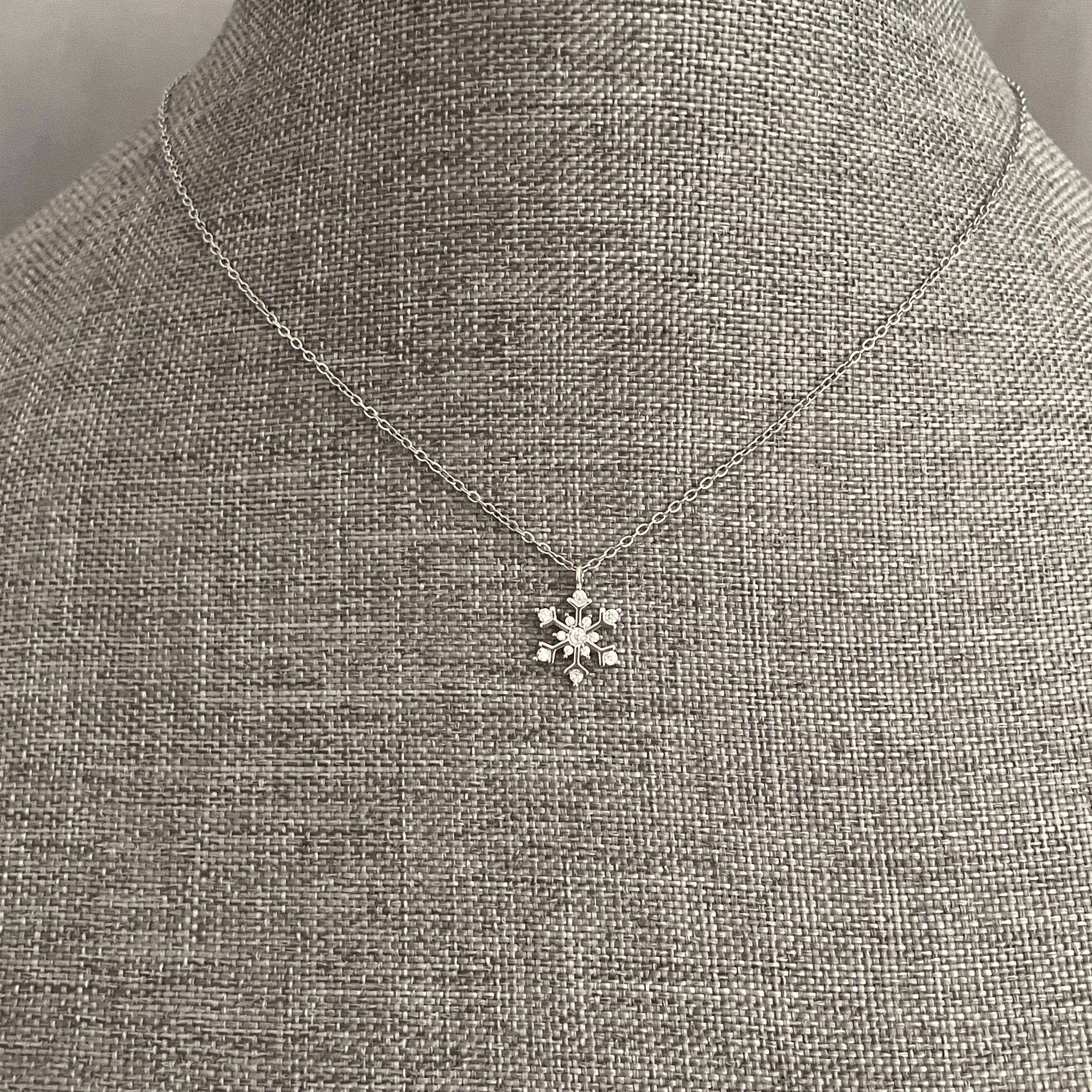 Snowflake Necklace - Dainty Winter Pendant Jewelry for Women ...