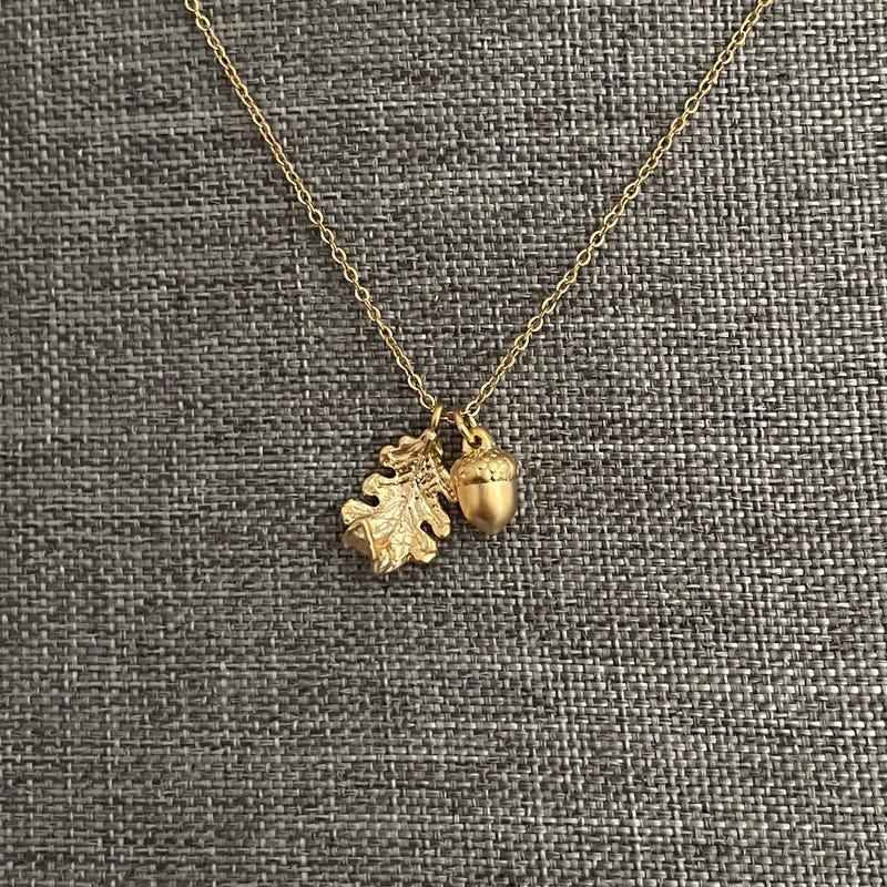 Gold Acorn Necklace - Etsy