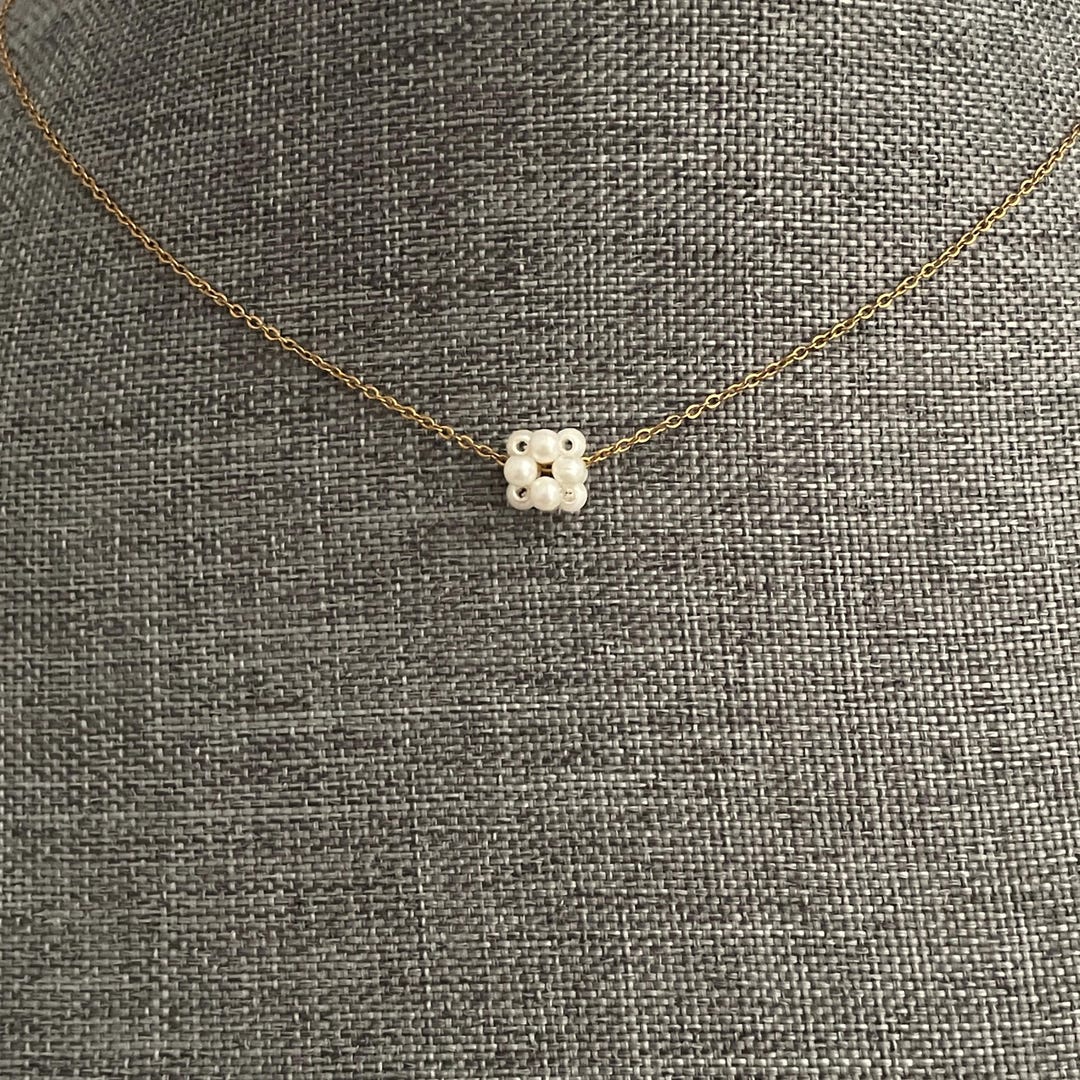 Acrylic White Popcorn Pearls Necklace, Unique Cute Necklace for Women ...