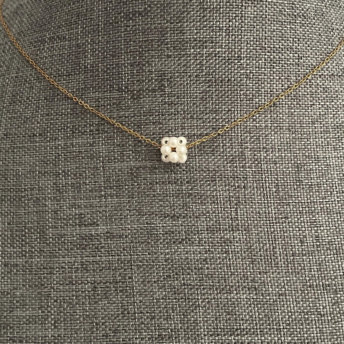 Acrylic White Popcorn Pearls Necklace, Unique Cute Necklace for Women ...