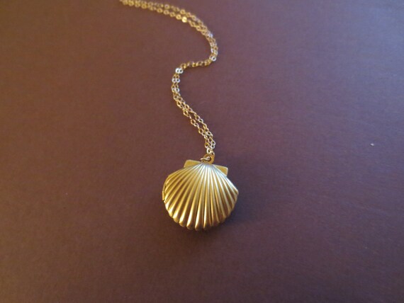 Mermaid Locket Necklace Photo Necklace Seashell Necklace | Etsy