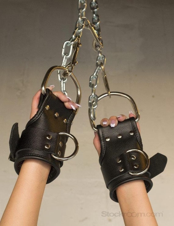Bondage Bdsm Padded Suspension Leather Wrist Cuffs Etsy