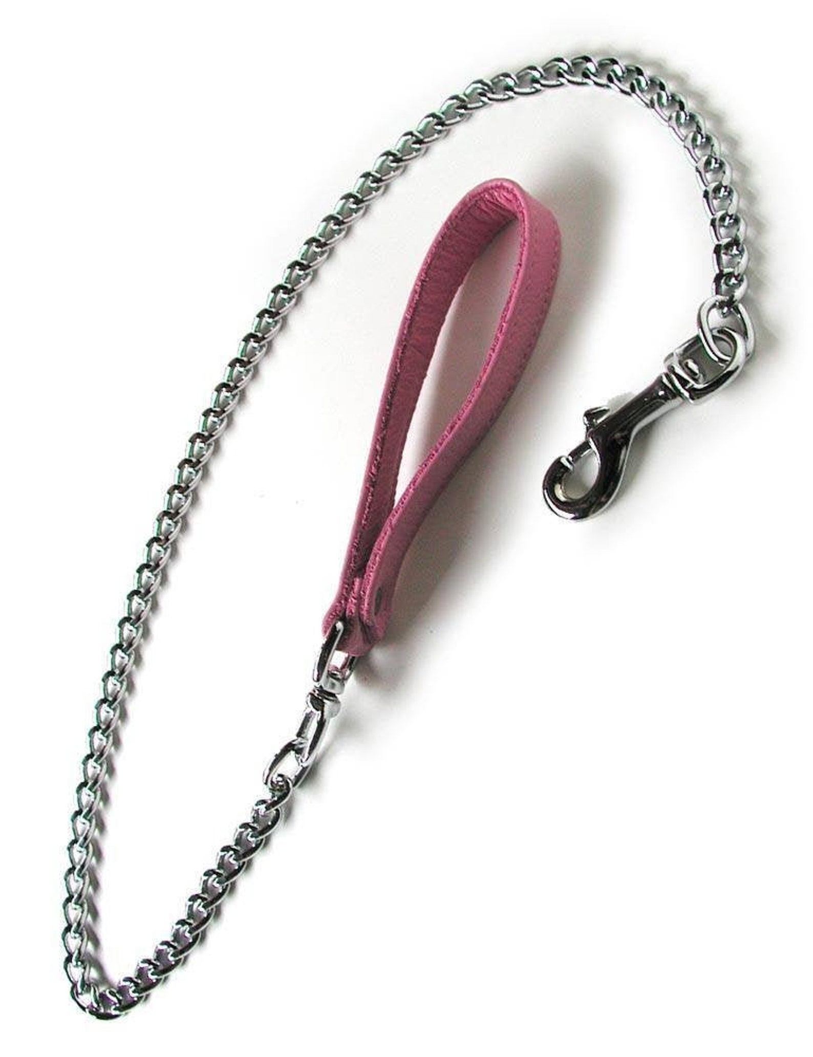 BDSM 3' Chain Leash With Pink Leather Handle - Etsy