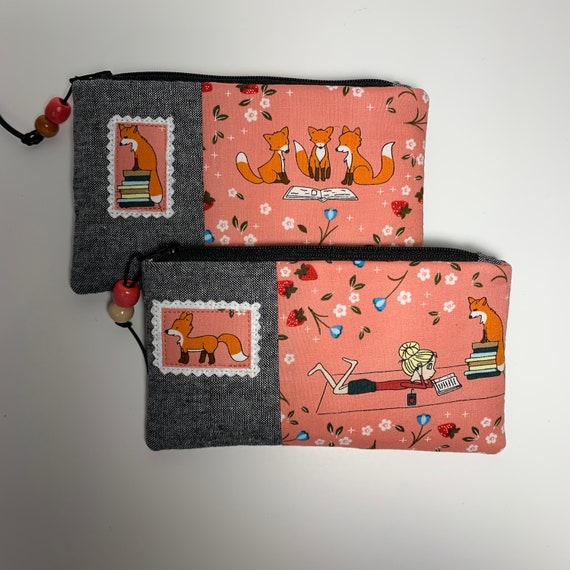 Fox Zipper Wallet Fox Pouch Book Wallet Fox Book Pouch Fox - Etsy