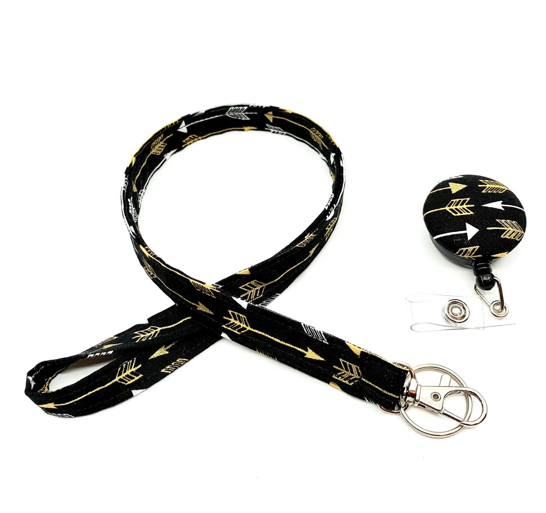 Gold Arrow Lanyard With Badge Reel/breakaway Lanyard/fabric Lanyard ...