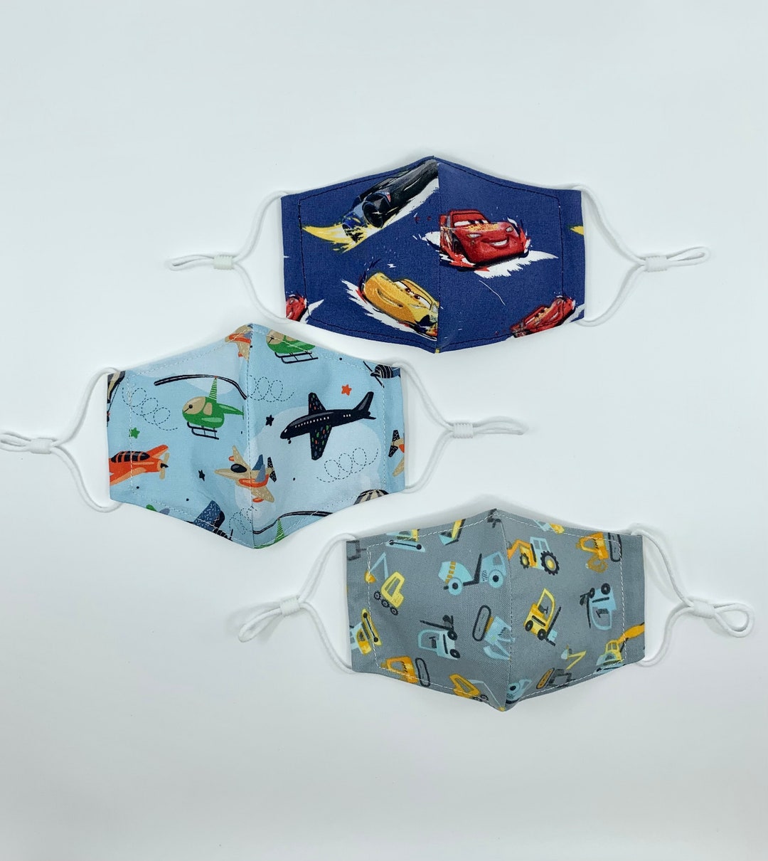 Trucks, Disney Car, Airplane Kids Face Mask With Filter Pocket Nose ...