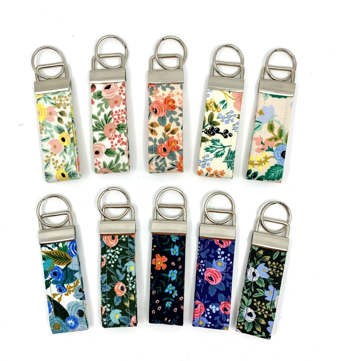 Key Fob Keychain/mini Keychain/ Fabric Keychain/floral Keychain/ Key ...