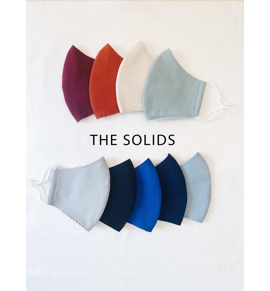 Solid Color Face Mask With Filter Pocket Nose Wire Adjustable Ear Loops ...