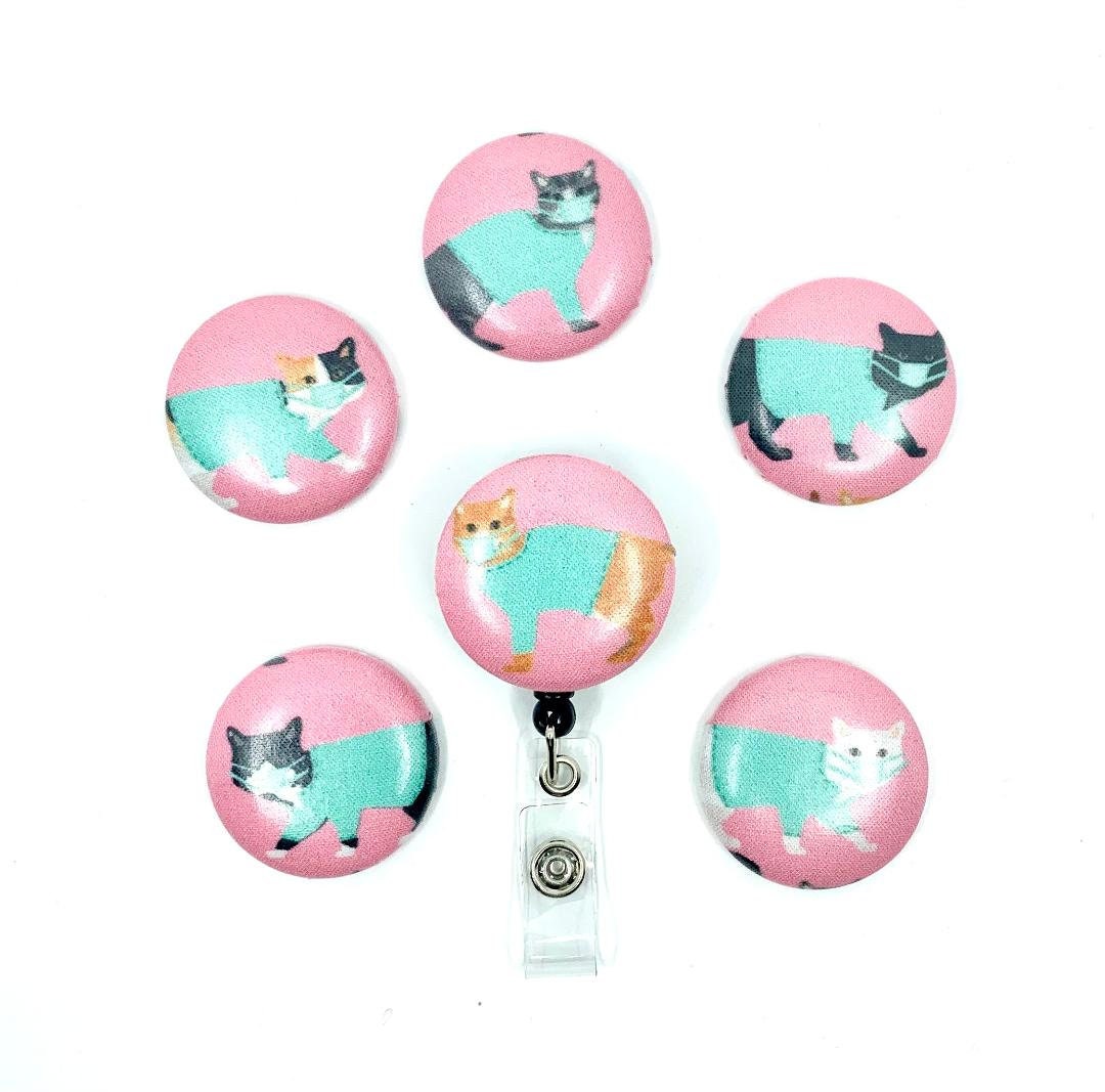 Cat Badge Reel/wipeable Badge Reel/cats in Scrub Badge Reel/alligator ...