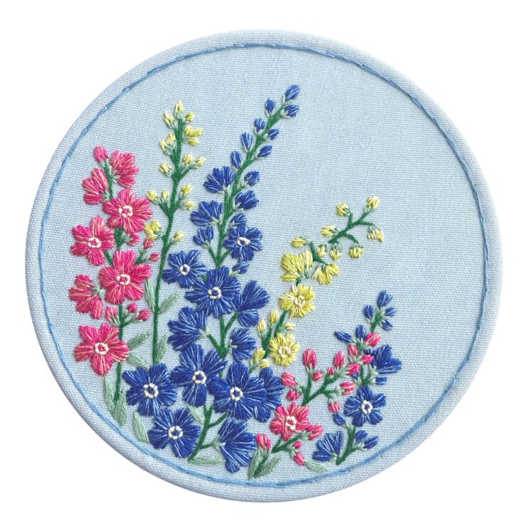 Delphinium Embroidery PDF Pattern Digital Download - Etsy