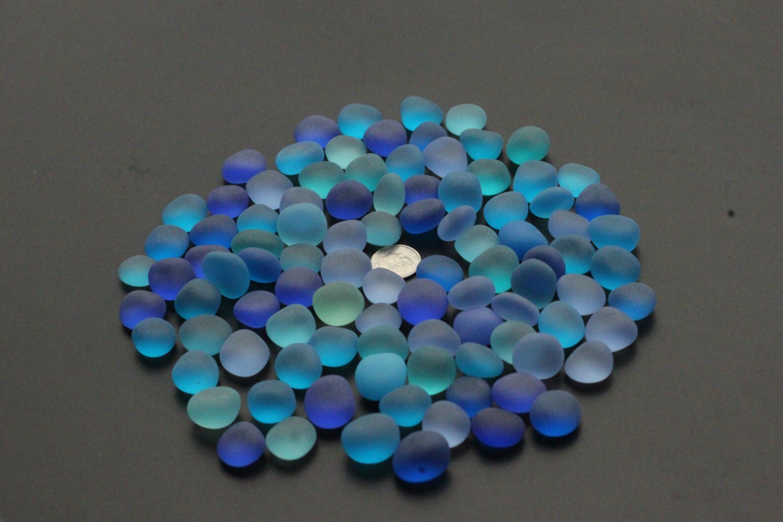 Dime Size Round Sea Beach Glass 20 Pcs Mixed Color Lots Bulk | Etsy