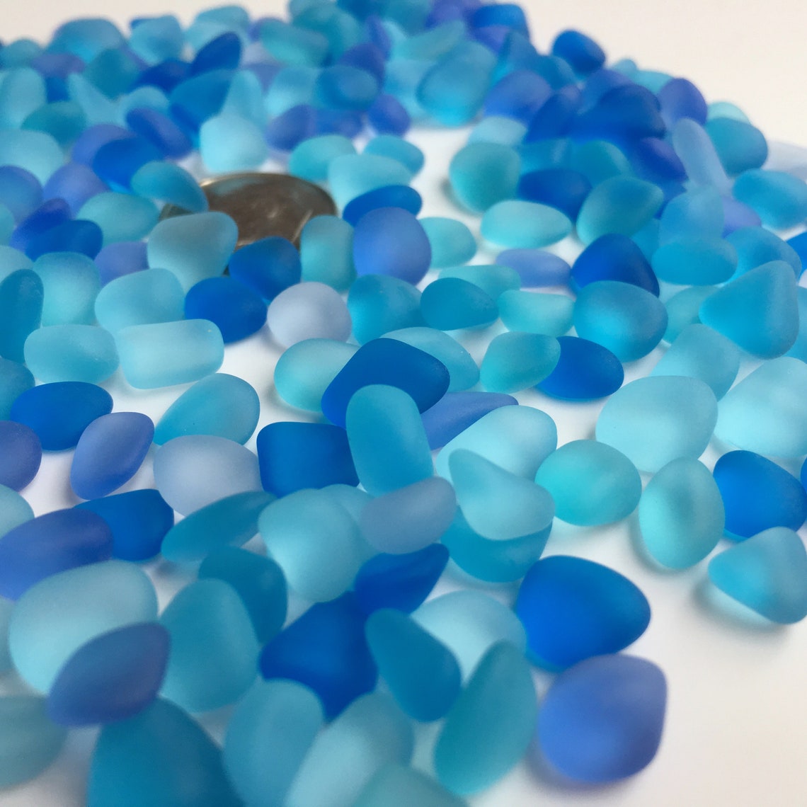 Beach Sea Glass Lot Bulk Wholesale Blue Cobalt Aqua Turquoise Tiny ...