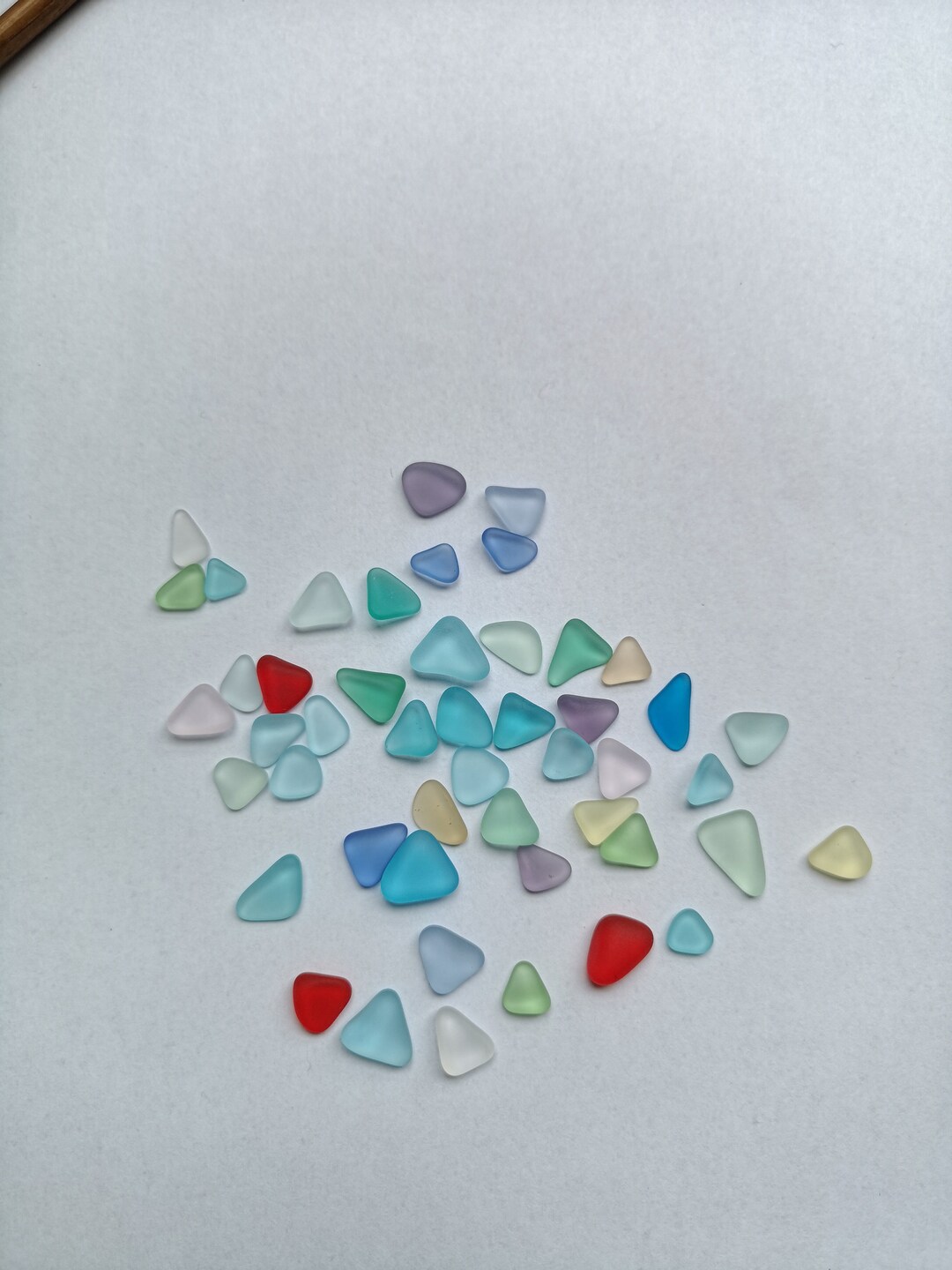 Triangle Sea Beach Glass 20 Slim Pcs Mixed Color Lots Bulk Blue Green ...
