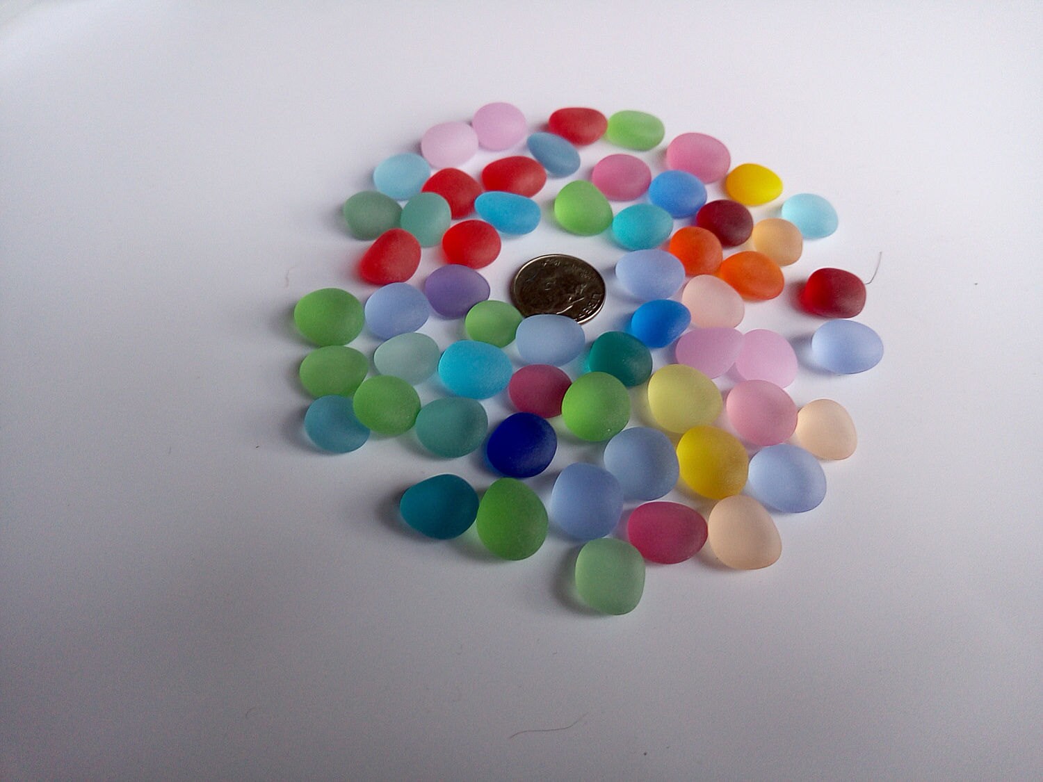 Round Sea Beach Glass Small 20 Pcs Mixed Color Lots Blue Green Red ...