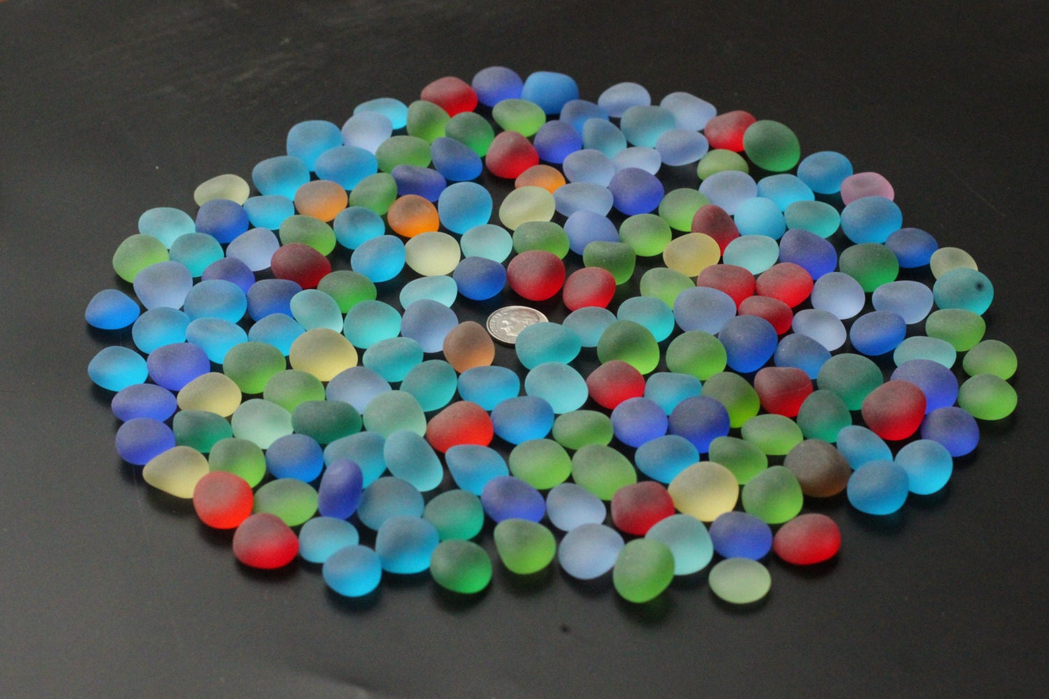 Dime Size Round Sea Beach Glass 20 Pcs Mixed Color Lots Bulk - Etsy