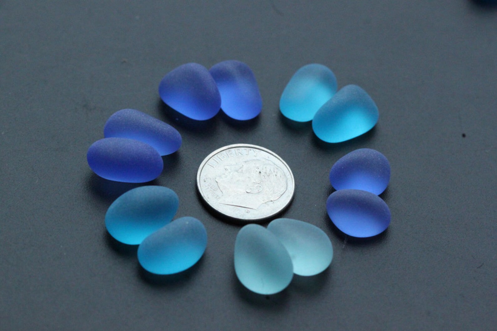 Sea Beach Glass 6 Pairs Blue Light Blue Cobalt Purple-blue - Etsy