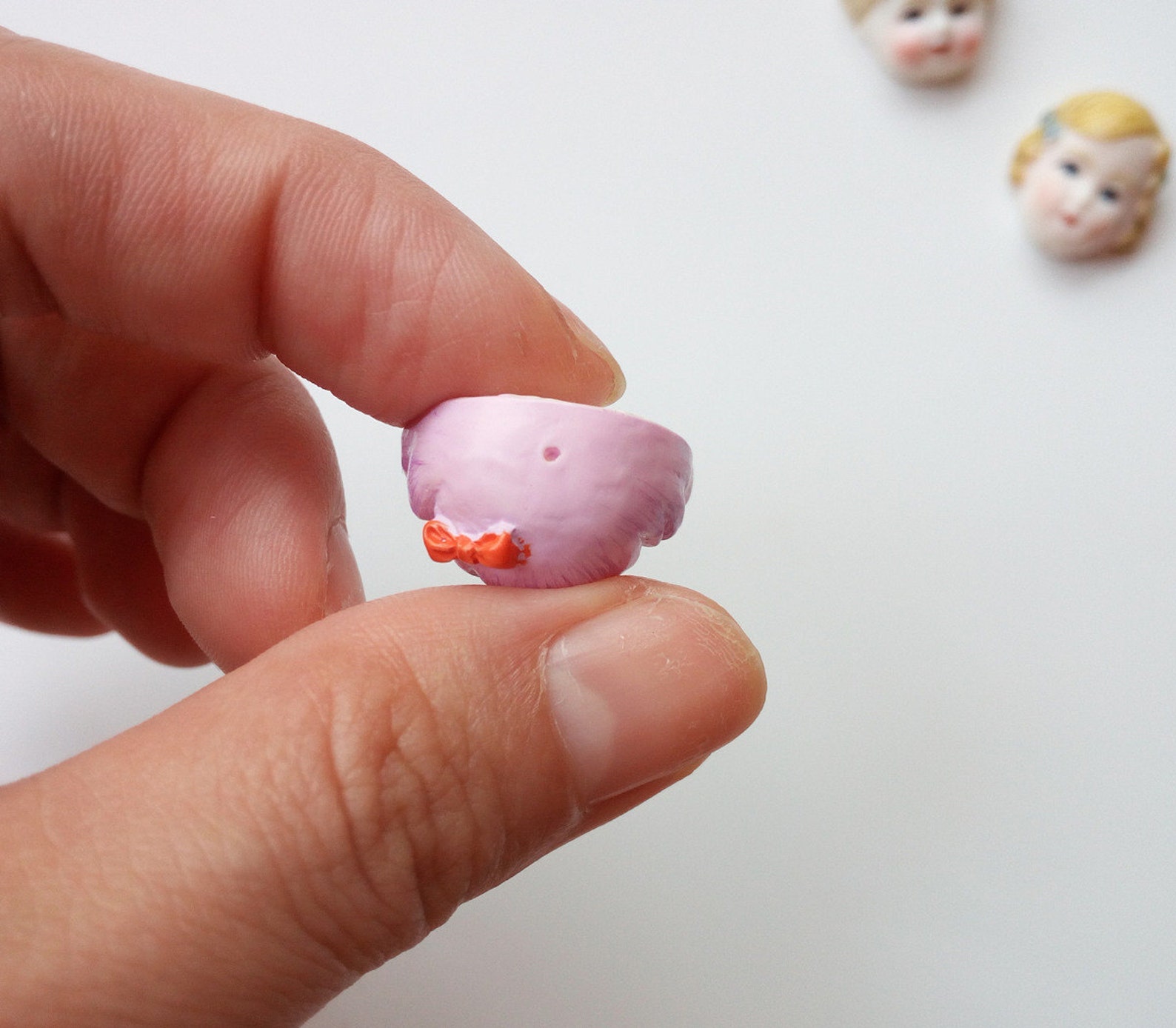 Vintage Doll Face Cabochons, Doll Baby Head Cabochons, Hand Painted ...